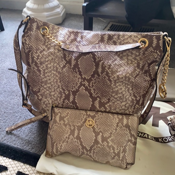Michael Kors | Bags | Michael Kors Snake Skin Medium Bag | Poshmark